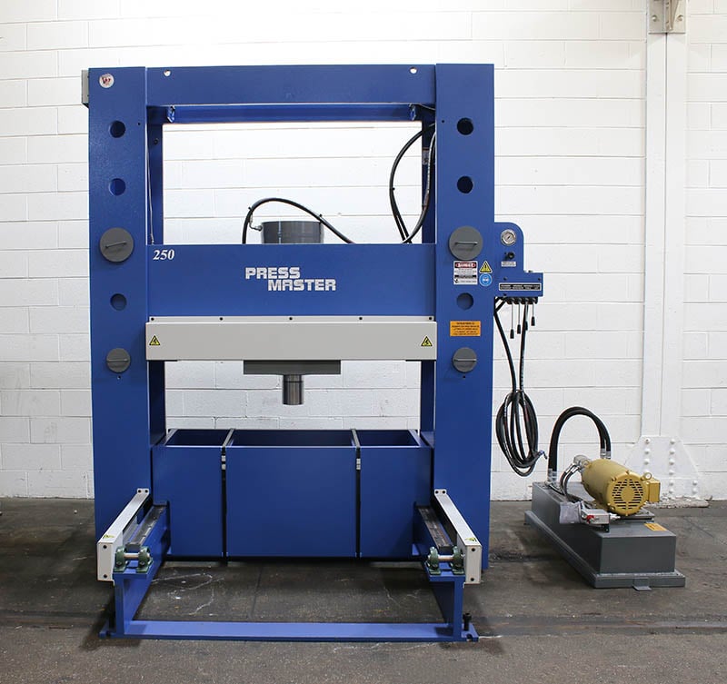 250 Ton, Press Master #RTP-250T, 16" stroke, H-Frame hydraulic press, 4 ...