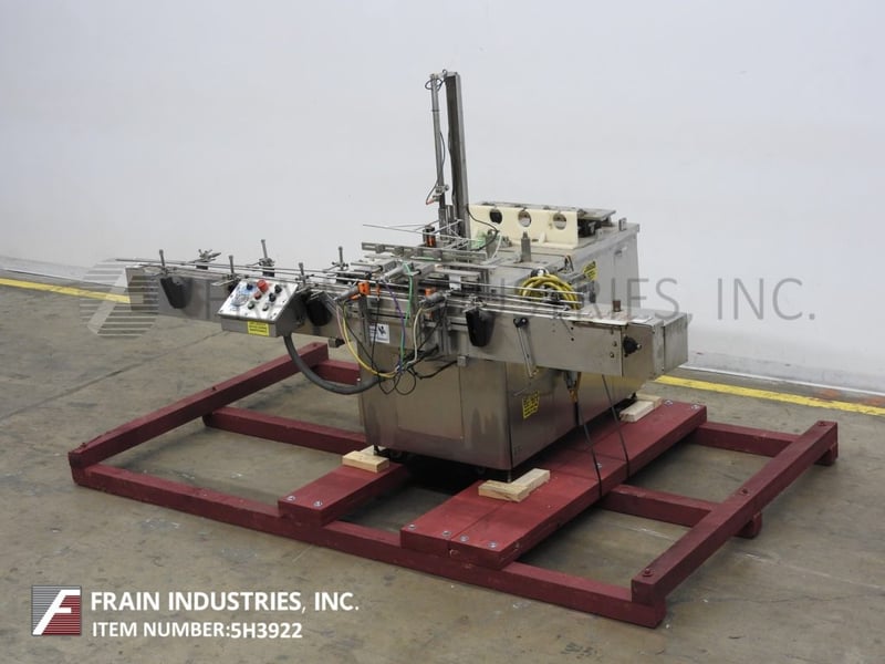 Filamatic #H-Z-300, automatic, 4 head piston filler, with 3-1/2" wide x ...