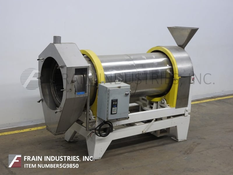 Stainless Steel, continuous motion coating drum, 30" diameter x 88 ...