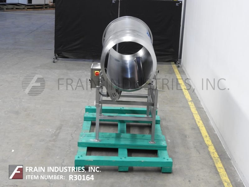 Stainless Steel, continuous motion, rotary ribbed coating drum, 30" ID ...