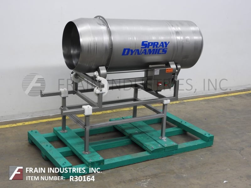Stainless Steel, continuous motion, rotary ribbed coating drum, 30" ID ...