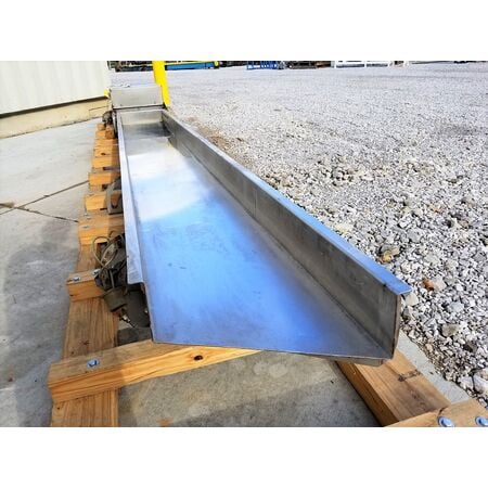 18" wide x 13' long, FMC, Stainless Steel vibrating conveyor, 11 gauge ...