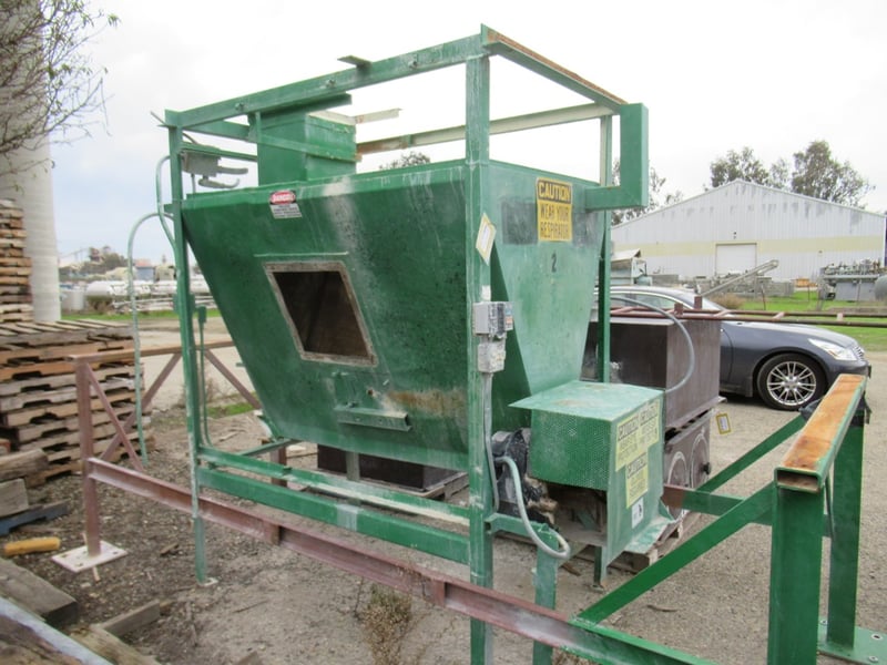 75 cu.ft. Scott, Carbon Steel double ribbon mixer, surge hopper, dust ...