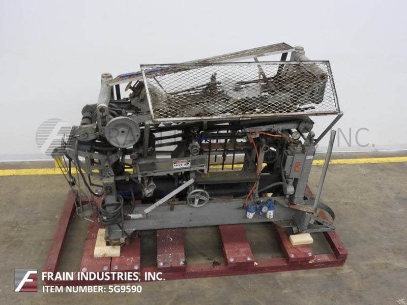 New Way #E5, automatic, roll through, hot glue, wrap labeler, 30-300 ...