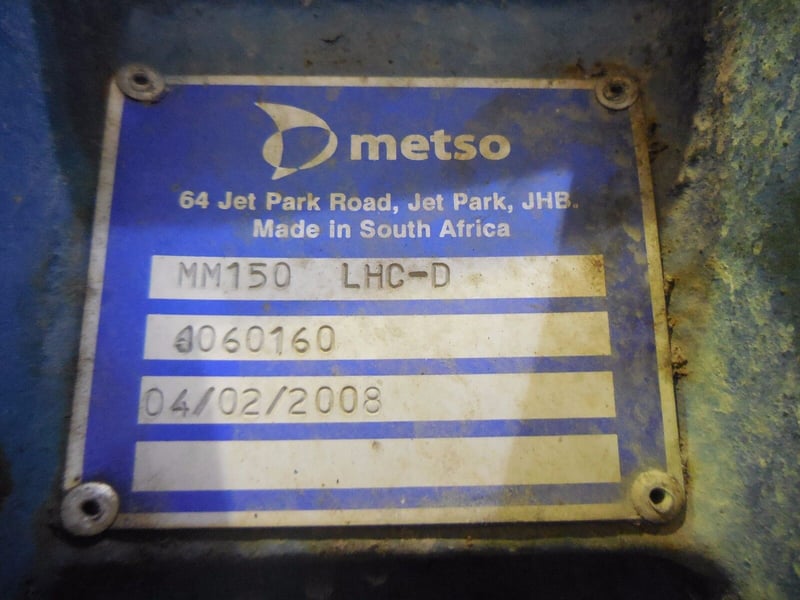 Metso #MM150-LHC-D, slurry pump with 15 HP motor & frame, 6" inlet, 4 ...