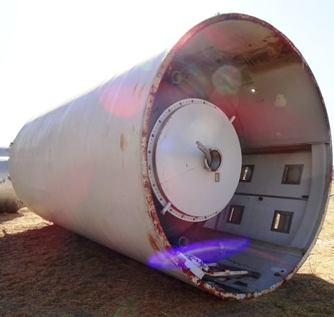 Mild Steel Silo, 1750 cu.ft., 12' x 15', cone bottom, dust collector ...