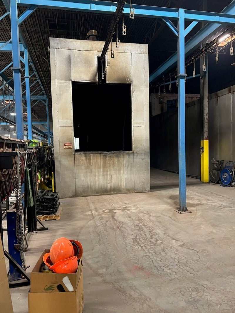 Powder coating line, Nordson/gat 5' W x 7' H, 5 Stage Washer for Sale ...