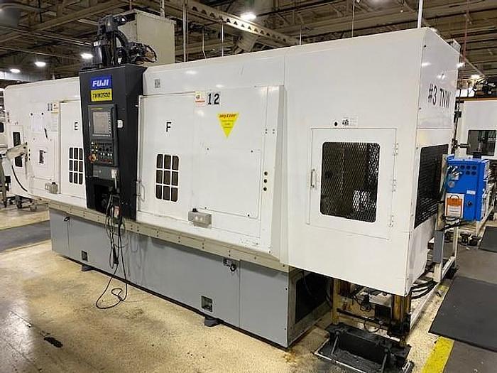 Fuji #TNW3500TR, twin spindle twin turret CNC lathe w/gantry load, 8 ...