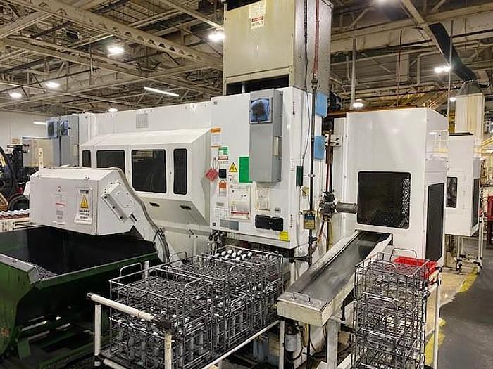 Fuji #TNW3500TR, twin spindle twin turret CNC lathe w/gantry load, 8 ...