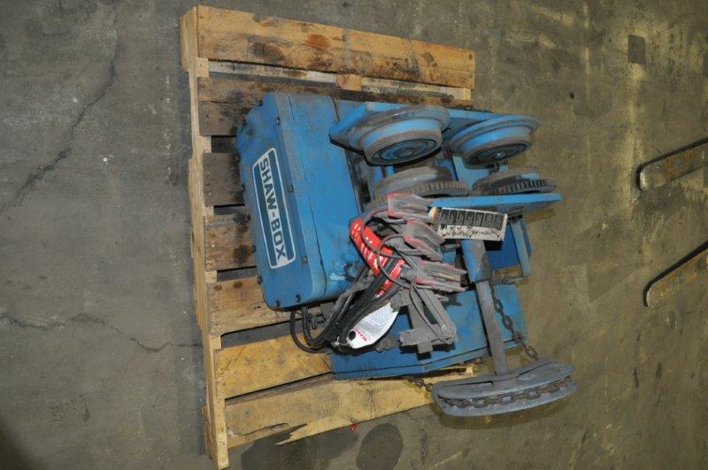 3 Ton, Shaw-Box #115735-3, crane hoist, 25' lift height, manual trolley ...