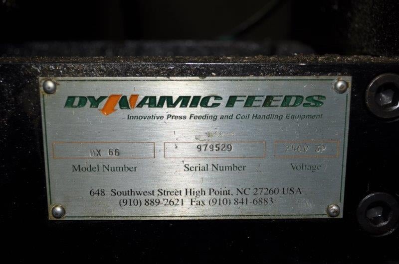 6" x .187" Dynamic #DX66, servo feeder, s/n 979529, 1997 for Sale ...