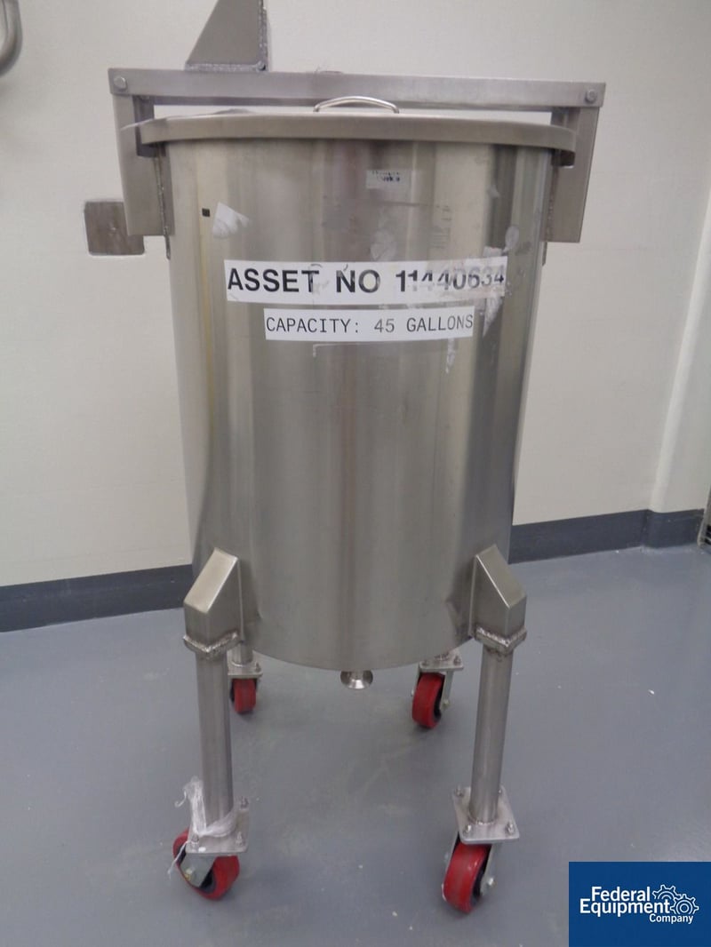 45 gallon Bush Tank, 316 Stainless Steel, open top, flat bottom, serial ...