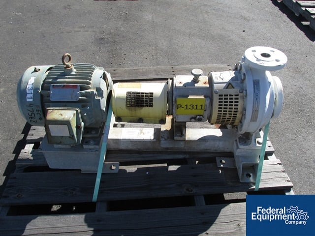 50 GPM, Sulzer Stainless Steel centrifugal pump, 2" inlet x 1.5" outlet ...