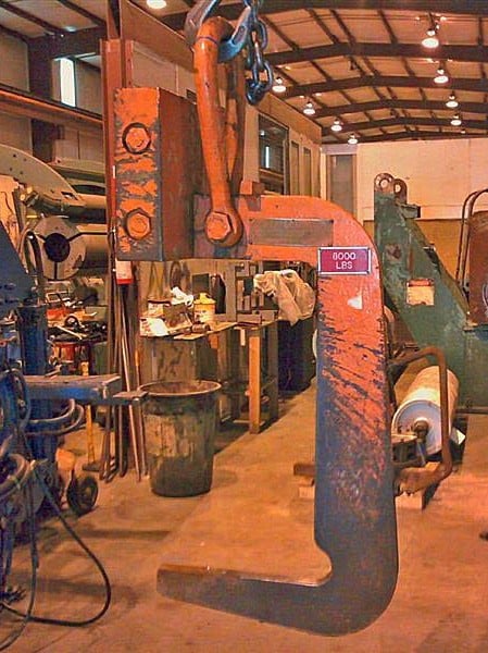 8000 lb. Heppenstall C-hook, 13" Wide Coils, 26" vertical throat ...