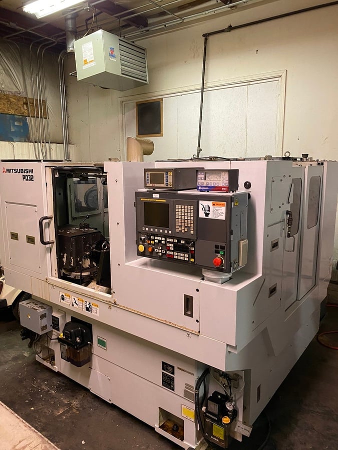 Mitsubishi #PD32-50P, 20" centers, rotary dresser, SBS wheel bal, Fanuc ...