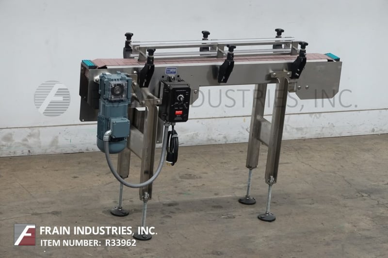 4-1/2" wide x 4.8' long, BMI, Stainless Steel table top belt conveyor ...