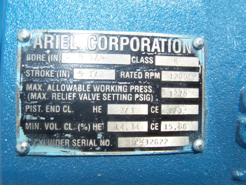 9.625" Bore, Ariel, Compressor Cylinder, K Class, 1270 Mawp, New Vvcp ...