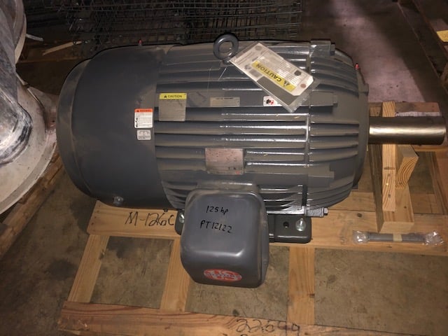 125 HP 1785 RPM U.S. Motors, Frame 444T, TEFC, cont.duty, unused, 460 ...