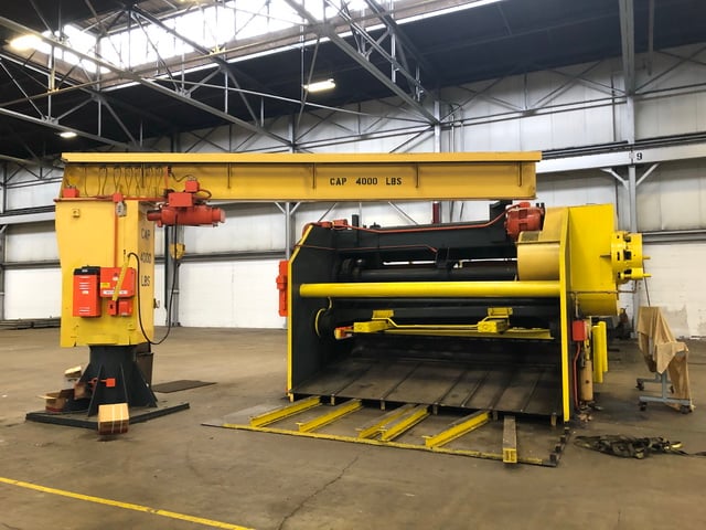 3/4" x 12' Cleveland Steelweld, mechanical shear with entry conveyor ...