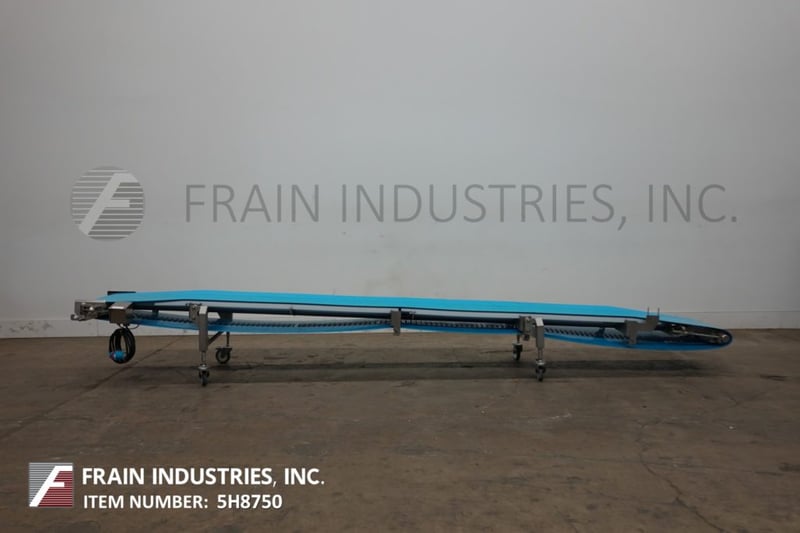 18" wide x 15.1' long, Inclined Stainless Steel conveyor, 15" infeed ...