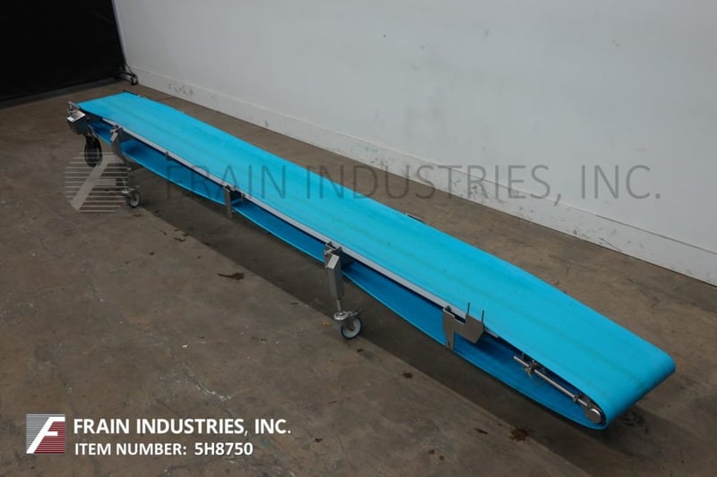 18" wide x 15.1' long, Inclined Stainless Steel conveyor, 15" infeed ...