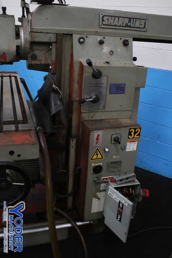 Sharp #UH3, horizontal mill, 12" x63" table, AcuRite 3-Axis digital ...