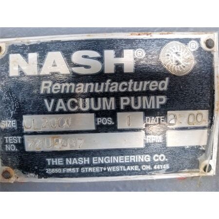 Nash #CL-2001, liquid ring vacuum pump, 75 HP, #18428 For Sale ...