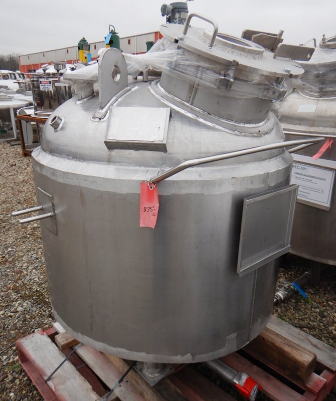 160 gallon Perry Products, Stainless Steel vertical vessel, dish top ...