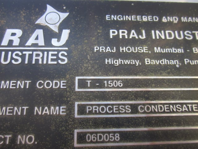 555 gallon Praj, horizontal 304L Stainless Steel pressure vessel, 10 ...