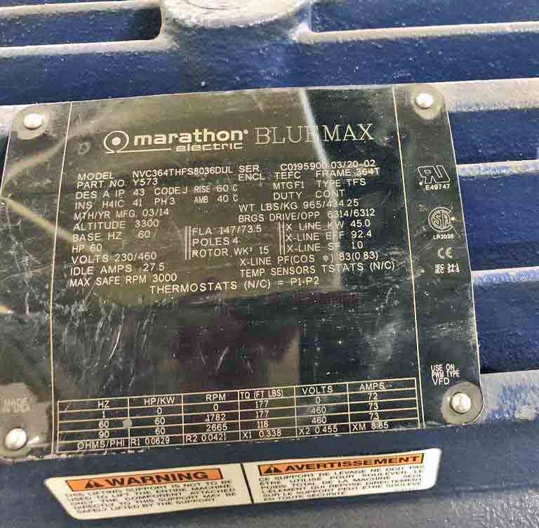 Memco, embosser, 58" W, 60" roll face, 60 HP AC motor, 1782 RPM, 230/ ...