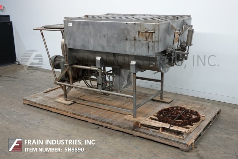 100 cu.ft. Mepaco, dual trough ribbon blender, 304 Stainless Steel ...