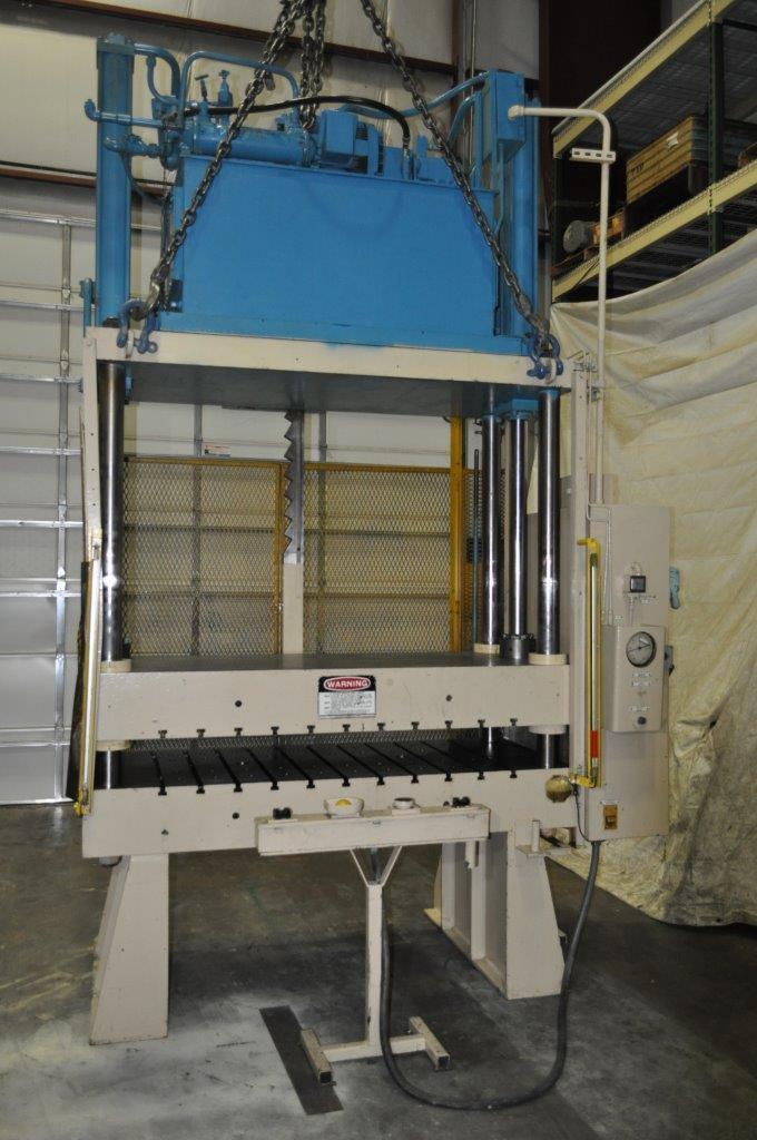 50 Ton, Williams #5, 4-post hydraulic press, 36" stroke, 46" daylight ...