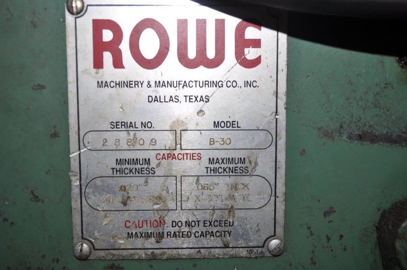 30" x .065" Rowe #B-30, motorized straightener, 7-roll, entry & exit ...