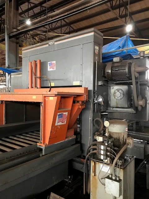 25" x 44" Hem #WF190A-DC, 24" roller discharge table, 2" blade width ...