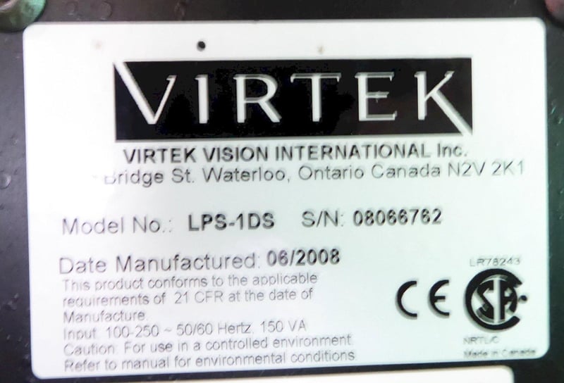 Virtek #LPS-1DS, laser inspection system, 48" x 48" scan zone, 2008 for ...