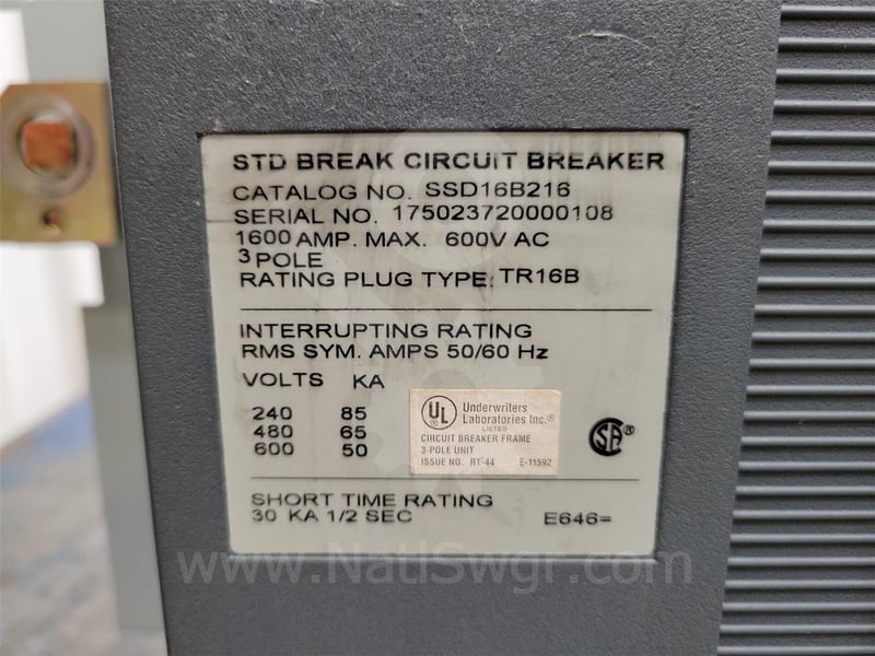 1600 Amps GE Ssd Power Break Ii Eo/do (ssd16) 120 Volts AC Control, 48 ...