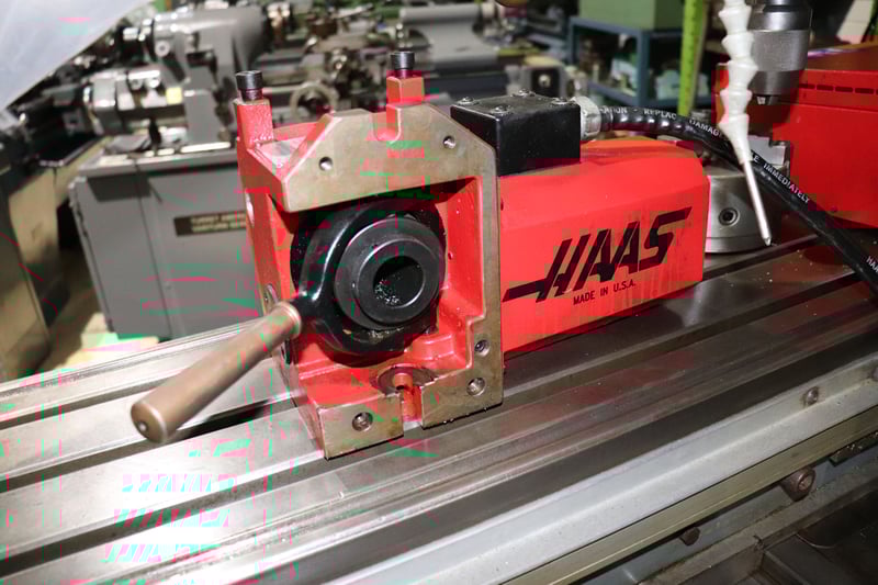 Haas #5C, collet head w/closer, 3-jaw chuck, raised mounting fixture ...