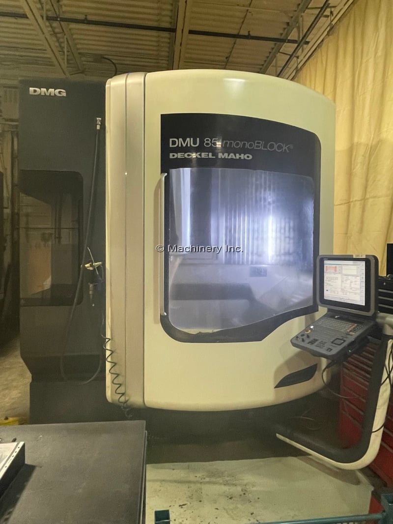 DMG #DMU-85 MonoBlock, 38.6" X, 24.8" Y, 24.8" Z, 49.2" x27.6" tbl, HSK ...