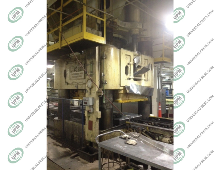 5000 Ton, Lake Erie, downacting hydraulic press, 48" stroke, 60 ...