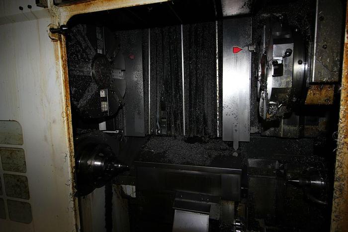 Fuji #ANS-3400, single spindle twin turret CNC lathe, Fanuc 0iT-TD ...