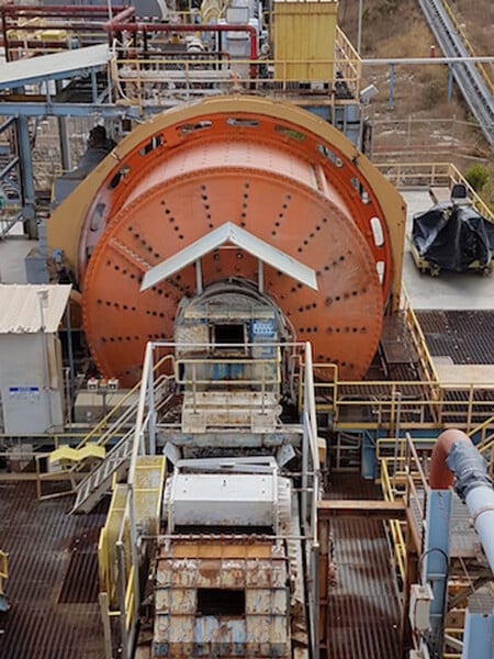 21' x 11' Hardinge, SAG mill with 2875 HP DC Motor, w/o liners and bolt ...