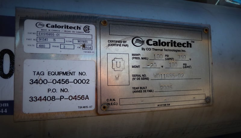 Thermal Technologies, Elution Heaters, 485 GPM, 100 PSIG @ 350C, Two ...