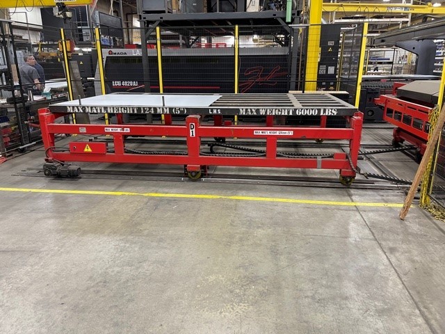 60" x 120", Amada AMS 3015, 5' x 120" sheets, 6000 lb. capacity, 2017 ...