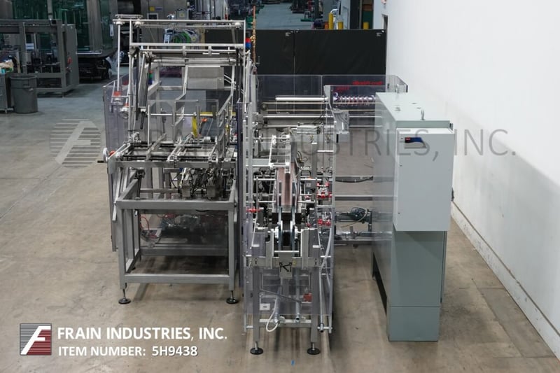 Thiele #ZB20A, automatic, case & tray erector packer, hot melt glue ...
