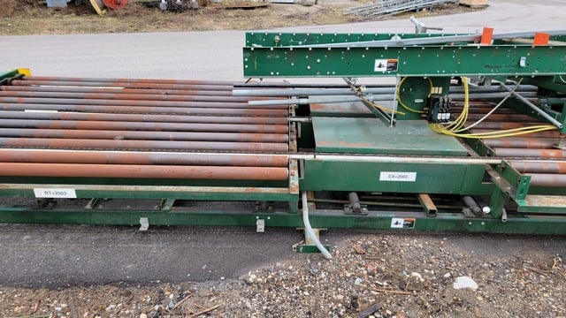 Pallet Conveyor Line, custom built, 72" wide roller deck, chain ...