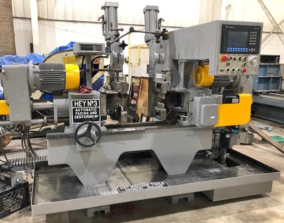 8" x 27" Hey #3, automatic CNC facing & centering machine, 15 HP, chip ...