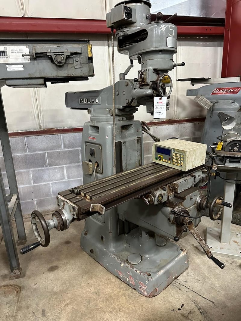 Induma, vertical mill, 10" x 42" table, 1.5 HP, 208V, 60 HZ for Sale ...
