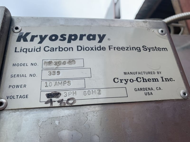 Cryo-Chem #BF-300-SD, Kryospray Cryogenic batch freezer, liquid carbon ...