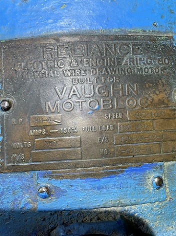25" Vaughn, Wire Drawing Bull Block, 30 HP DC, 230 Volt, Schultz SCS ...