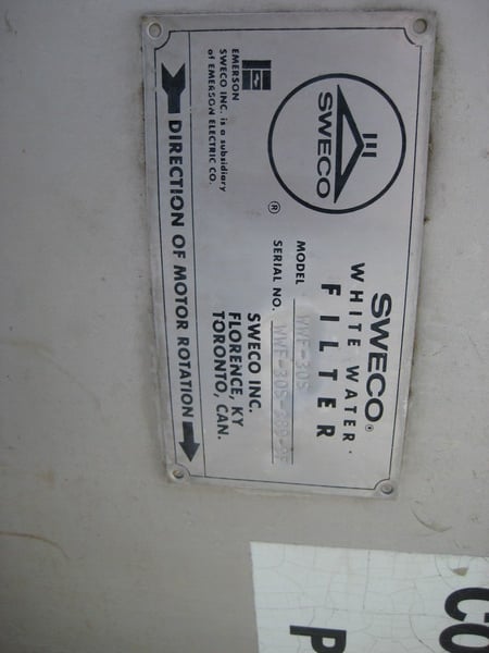 Sweco #30S, vertical White Water filter unit, Stainless Steel, internal ...